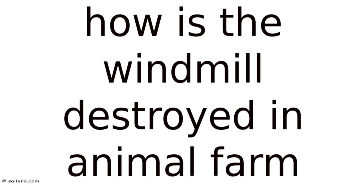 How Is The Windmill Destroyed In Animal Farm